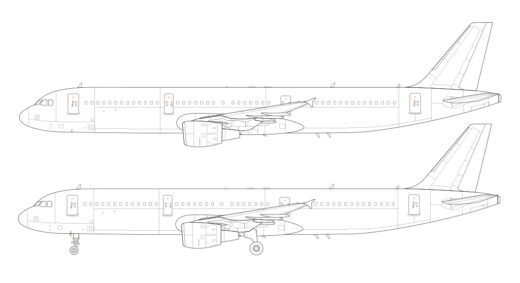 Airbus A321 blank illustration templates – Norebbo