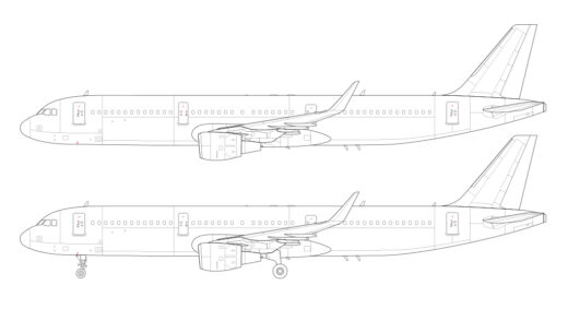 Airbus A321 blank illustration templates – Norebbo