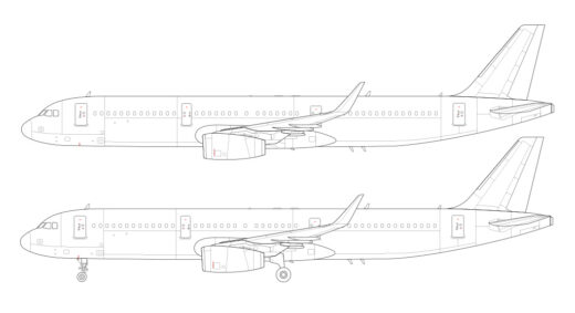 Airbus A321 blank illustration templates – Norebbo