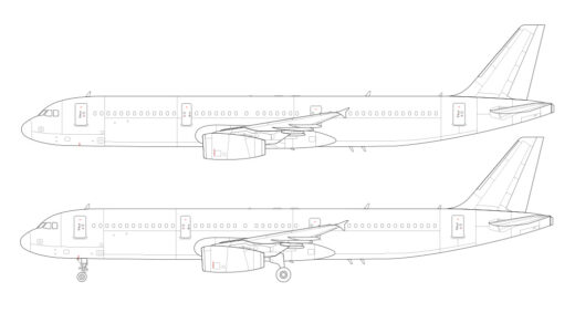 Airbus A321 blank illustration templates – Norebbo