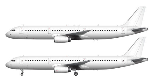 Airbus A321 blank illustration templates – Norebbo