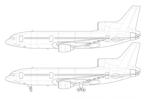 Lockheed L-1011-500 blank illustration templates – Norebbo