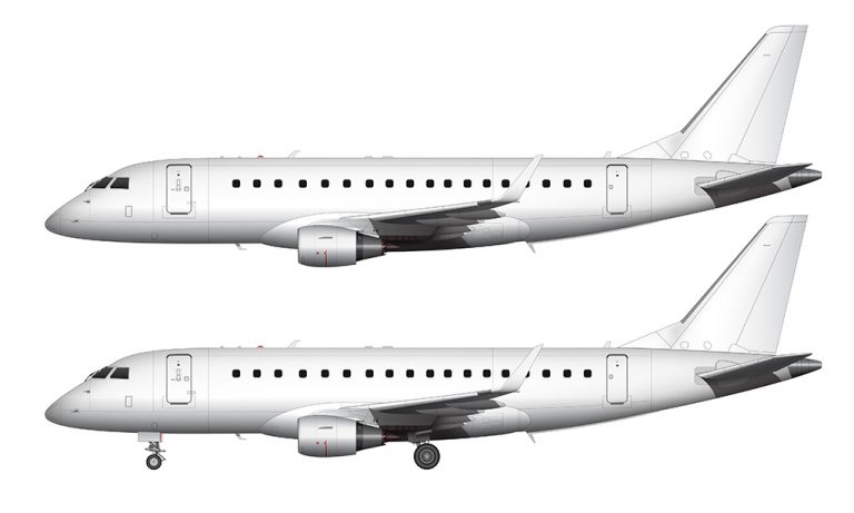 Embraer ERJ-175 blank illustration templates – Norebbo