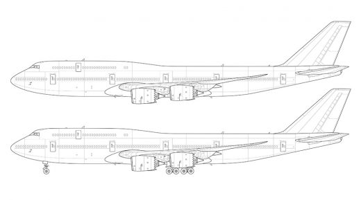 Boeing 747-8i blank illustration templates – Norebbo