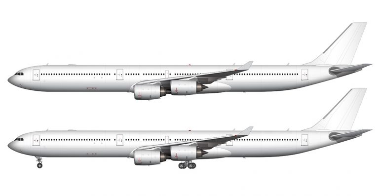 Airbus A340-600 blank illustration templates – Norebbo