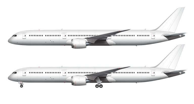 Boeing 787-10 blank illustration templates – Norebbo