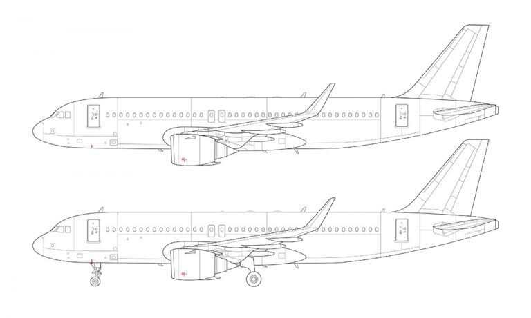 Airbus A320 NEO blank illustration templates – Norebbo