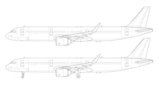 Airbus A321 NEO blank illustration templates – Norebbo