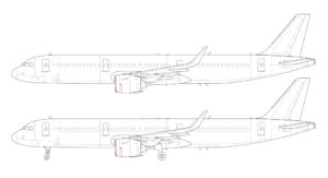 Airbus A321 NEO blank illustration templates – Norebbo