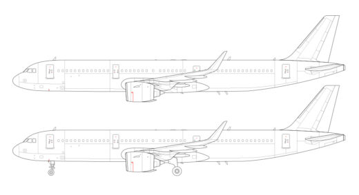 Airbus A321 NEO blank illustration templates – Norebbo