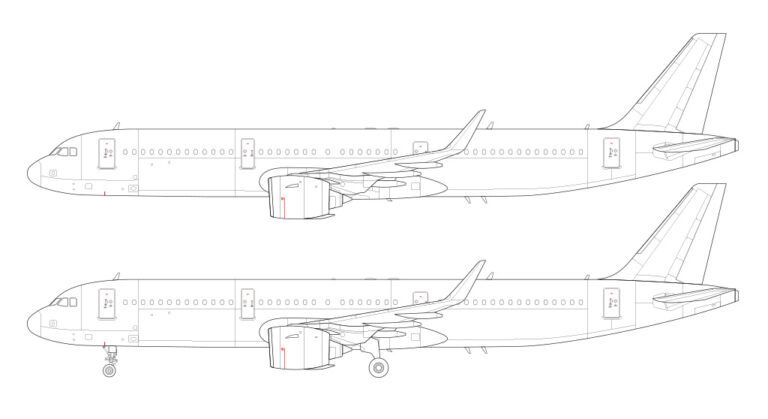 Airbus A321 NEO blank illustration templates – Norebbo