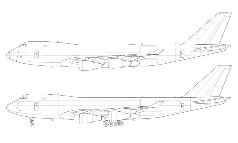 Boeing 747-400F (SCD and BCF) blank illustration templates – Norebbo