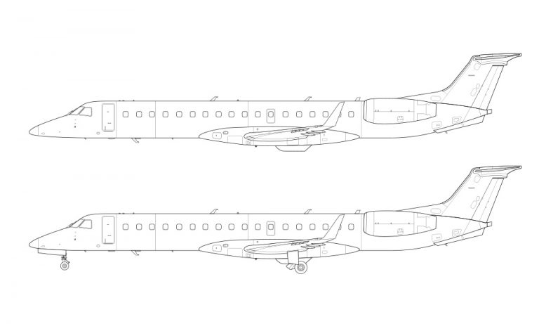 Embraer ERJ-145XR blank illustration templates – Norebbo