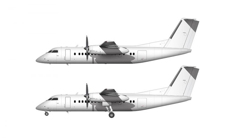 De Havilland DHC-8-300 blank illustration templates – Norebbo