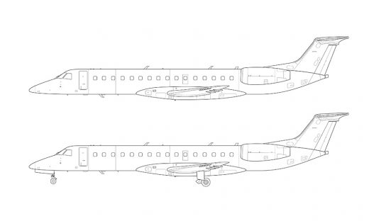 Embraer ERJ-140 blank illustration templates – Norebbo