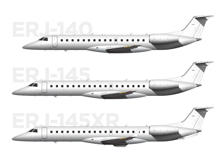 Embraer ERJ-140 blank illustration templates – Norebbo