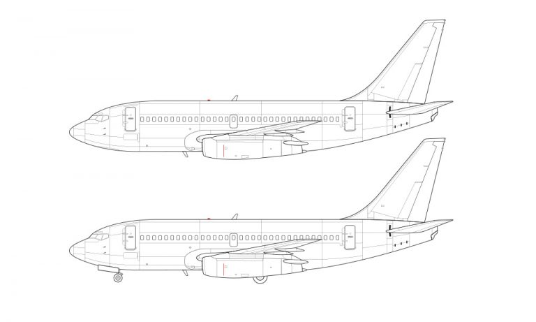 Boeing 737-200 blank illustration templates – Norebbo