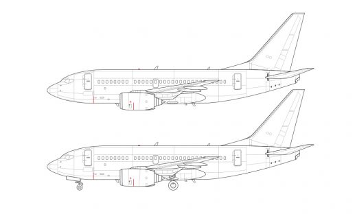 Boeing 737-600 blank illustration templates – Norebbo