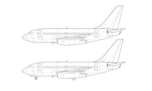 Boeing 737-100 blank illustration templates – Norebbo