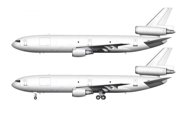 McDonnell Douglas DC-10-30F / MD-10 blank illustration templates – Norebbo