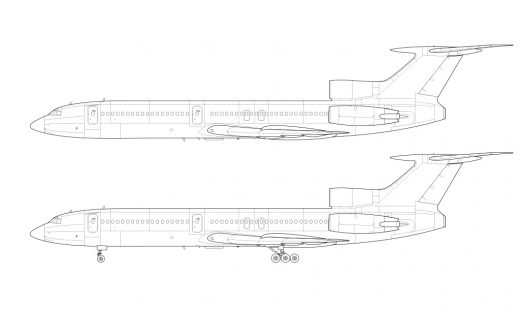 Tupolev Tu-154M blank illustration templates – Norebbo