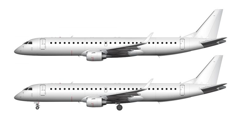 Embraer E195 blank illustration templates – Norebbo