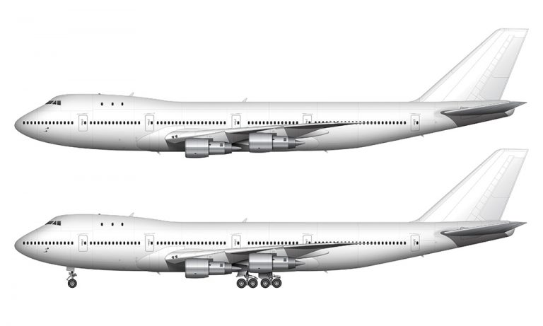 Boeing 747-100 blank illustration templates – Norebbo