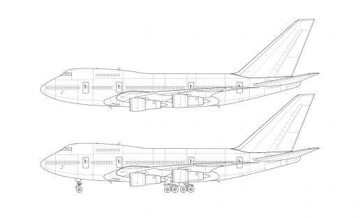 Boeing 747SP blank illustration templates – Norebbo