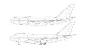 » Boeing 747SP blank illustration templates