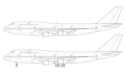 Boeing 747-300 blank illustration templates – Norebbo