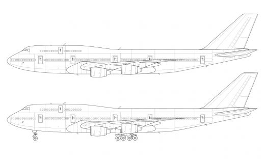 Boeing 747-300 blank illustration templates – Norebbo