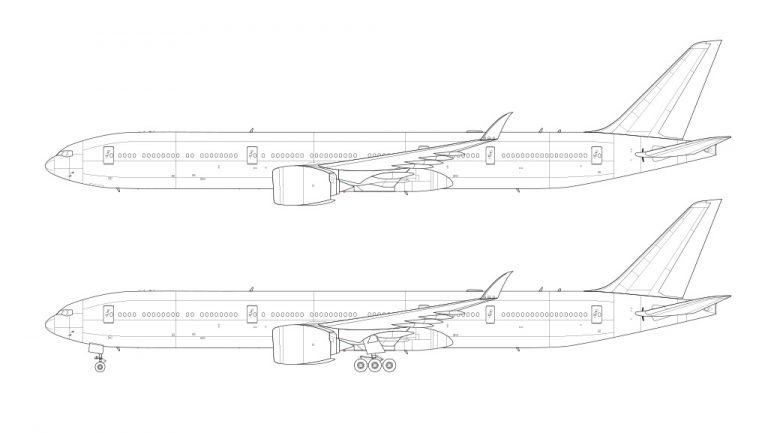 Boeing 777-9 blank illustration templates – Norebbo