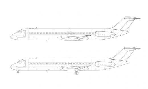 McDonnell Douglas DC-9-50 blank illustration templates – Norebbo