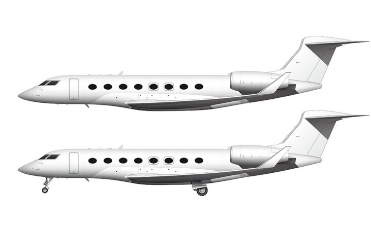 Gulfstream G650ER (G-VI) blank illustration templates – Norebbo