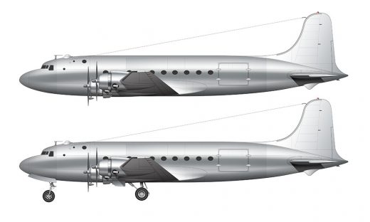 Douglas DC-4 blank illustration templates – Norebbo
