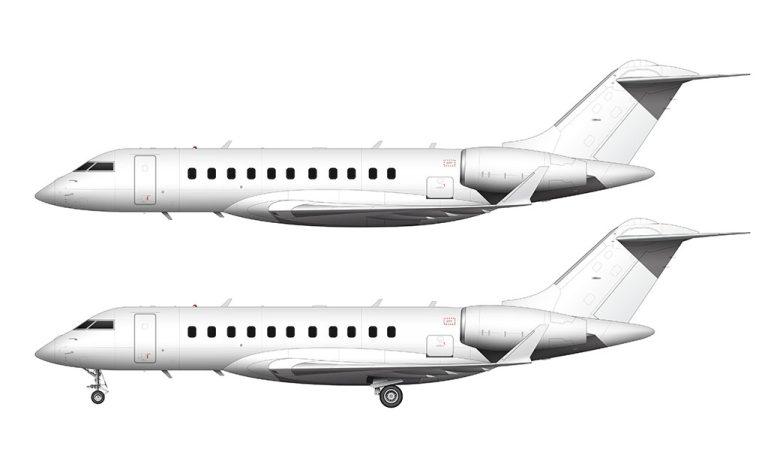 Bombardier Global 5000 blank illustration templates – Norebbo