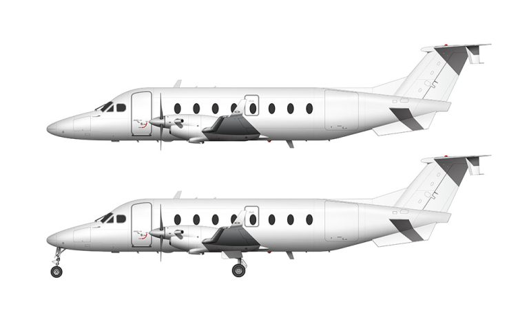 Beechcraft 1900D blank illustration templates – Norebbo